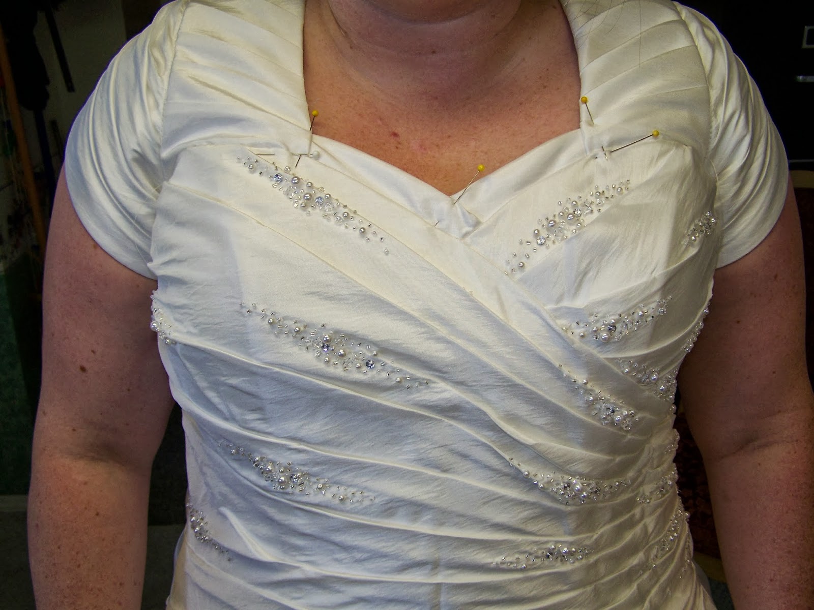 sewcreatelive: Altering a Wedding dress--Adding Shoulders and Sleeves ...
