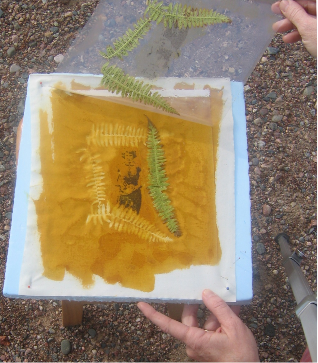 Two Red Threads: Sunprint Transfers, Part 1