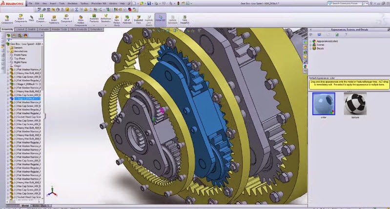 How to make 3D Planetary Gearbox Part & Assembly and Simulation ...