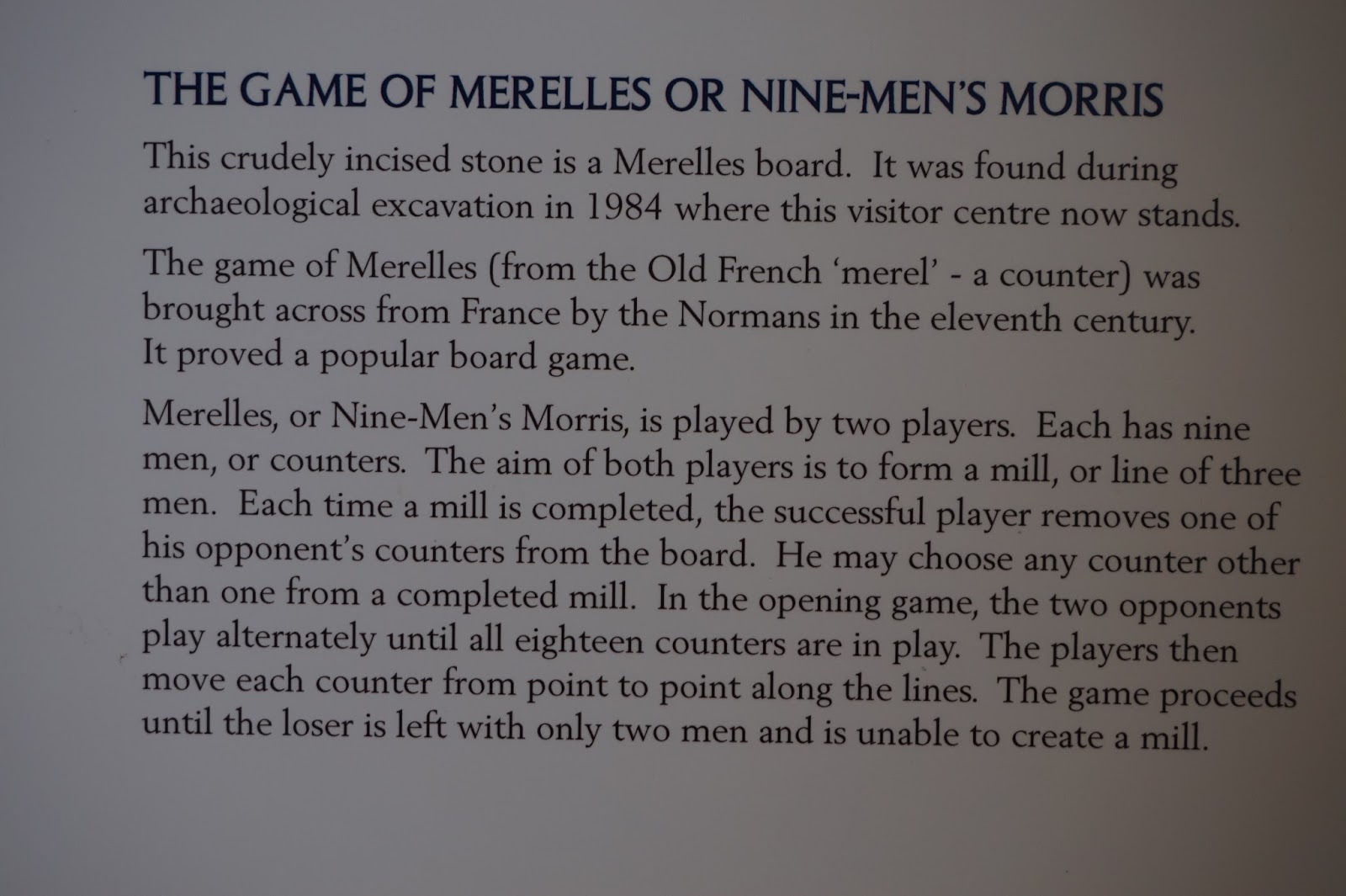 A Mathematical History Tour: Nine Men's Morris Game