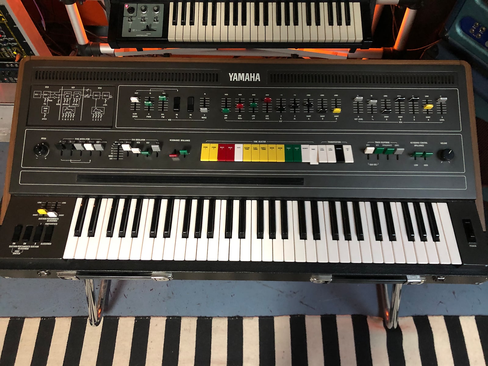 MATRIXSYNTH: Yamaha CS-60 with original Lid, Legs and Bag SN 2014
