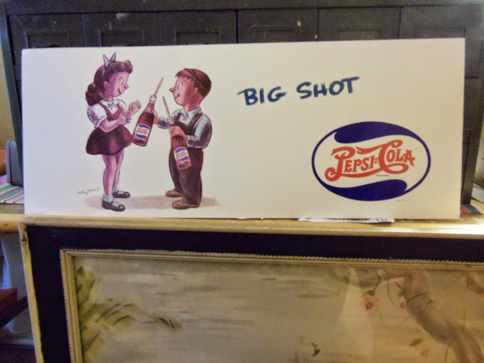 Johnny Boys Finds: RARE 1940'S PEPSI BIG SHOT ADVERTISING SIGN
