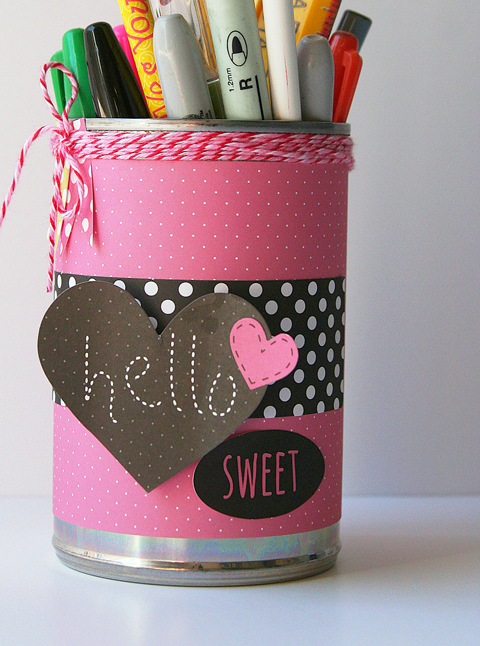 sei lifestyle: DIY Pencil Holder - Repurposed Can