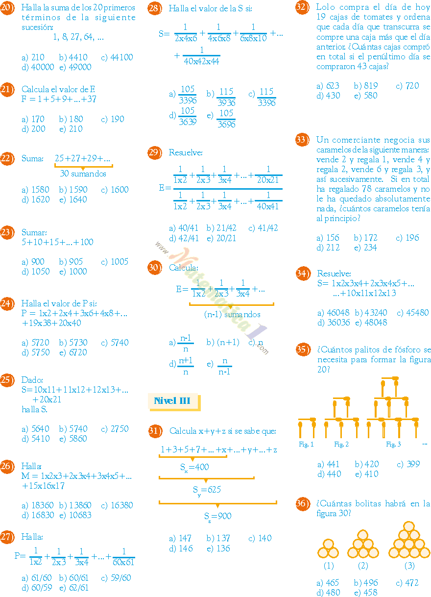 SUMA DE LOS PRIMEROS NÚMEROS CONSECUTIVOS , PARES , IMPARES , AL ...