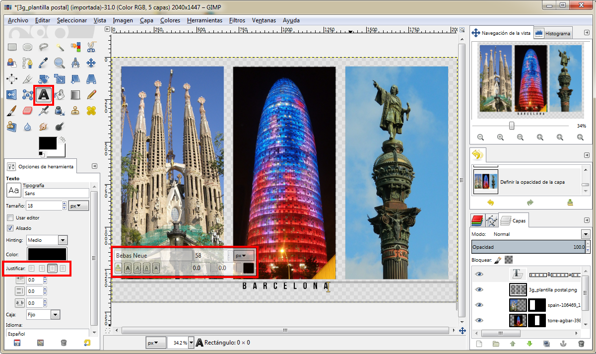 Crea tu postal en GIMP usando máscaras de capa