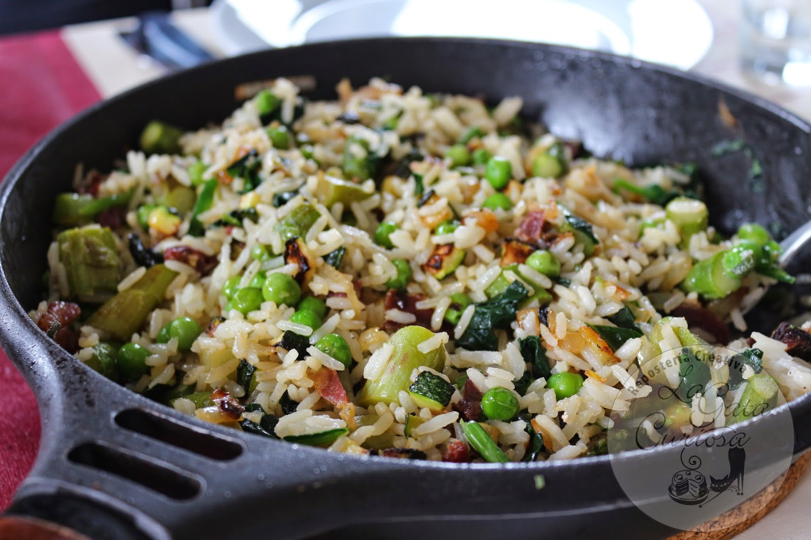 La Gata Curiosa: ARROZ SALTEADO EN VERDE