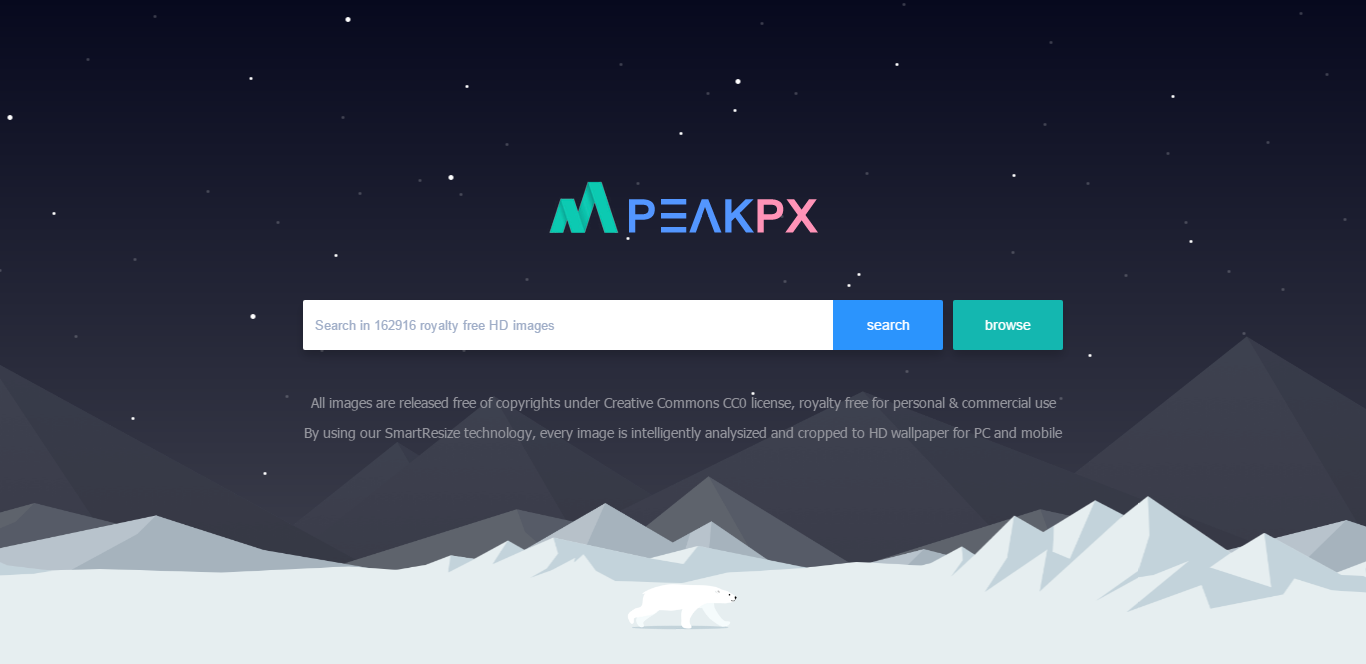 Peakpx 16萬張 CC0 授權免費高畫質圖庫，皆可線上裁切下載