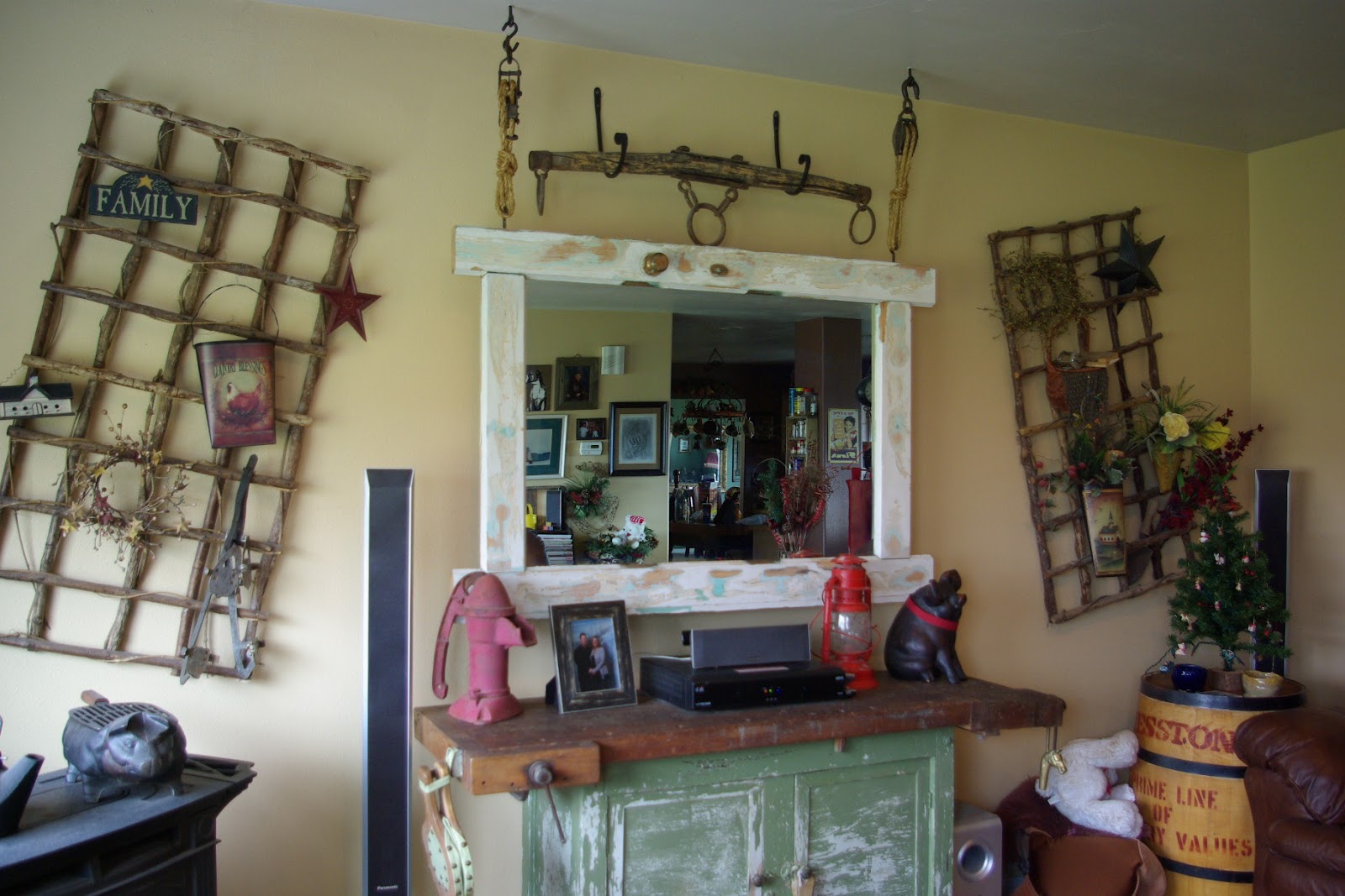 Reclaimed Rustics: Old Door Two Way TV Mirror