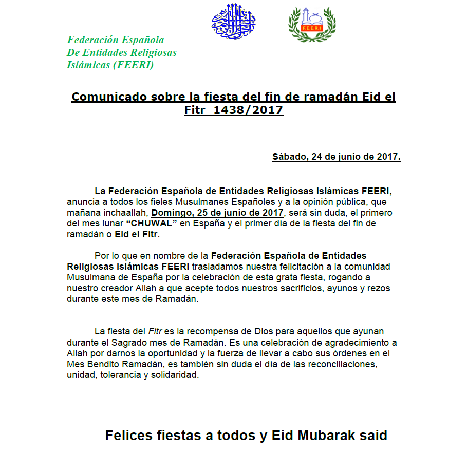 ISLAM EN MURCIA: El domingo 25 de junio se celebra el fin del Ramadán ISLAM EN MURCIA: El domingo 25 de junio se celebra el fin del Ramadán
