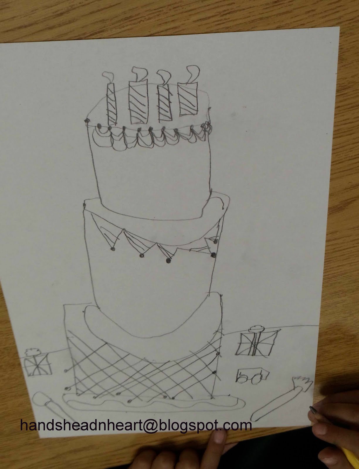 Hands, Head 'n Heart in the Artroom: Drawing Birthday Cakes