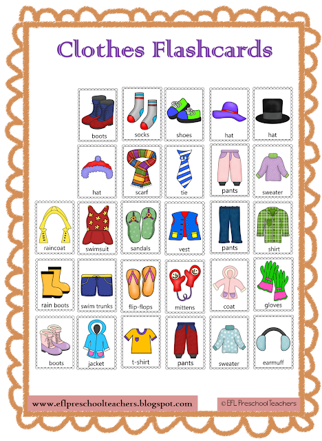 ESL/EFL Preschool Teachers: Clothes Unit for Preschool ESL