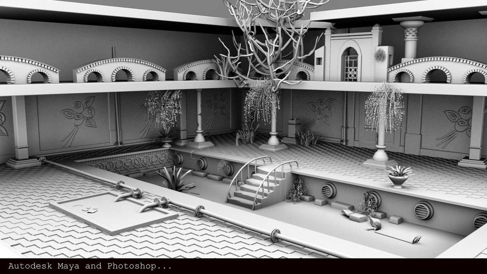 Vinita-World: I Create this background in Autodesk Maya.