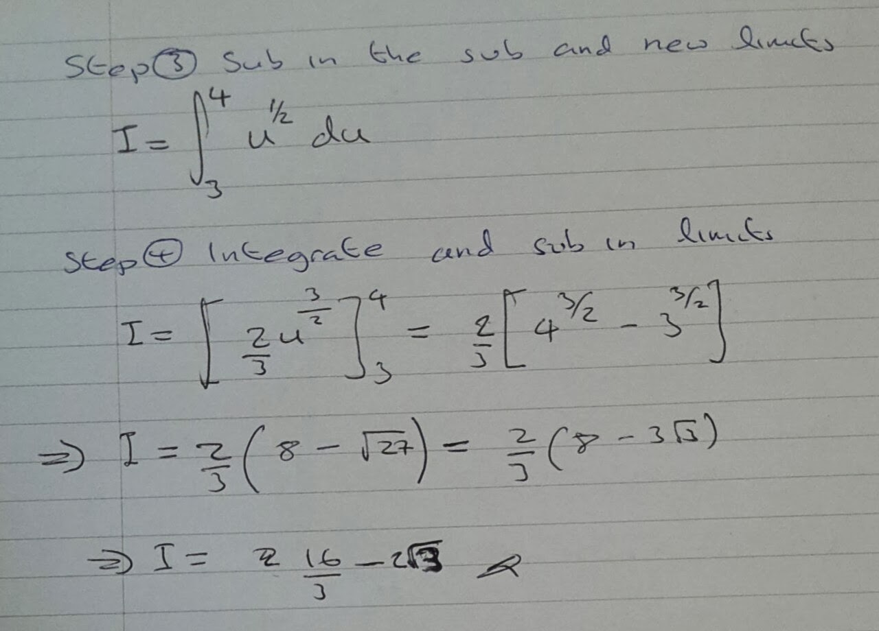A Level Maths Notes: A2 Integration II: Definite Integration Part 2