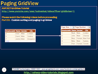 Sql server, .net and c# video tutorial: Part 56 – GridView paging using a DropDownList