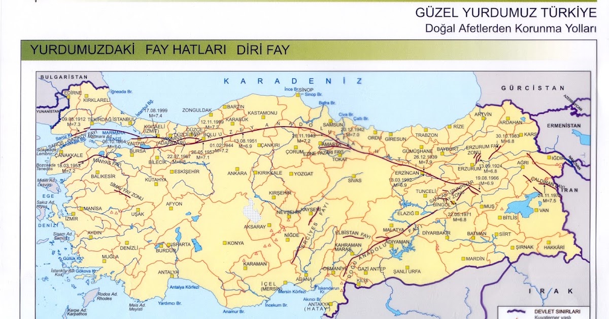 Turkey Map of Fault Lines ~ Turkey Physical Political Maps of the City