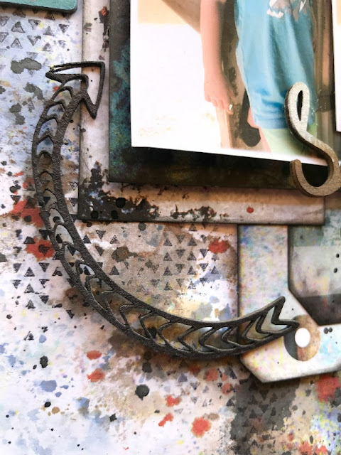 2 Crafty Chipboard : August Inspiration 'Spunky' layout By Rachael Funnell