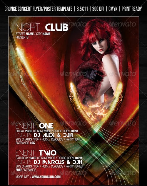 Quality Graphic Resources: Gothic Night Club Party, Concert Flyer, Poster