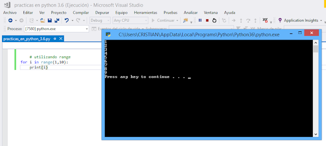 Ciclo o bucle for in en python 3.8.2 con visual estudio 2019 ...