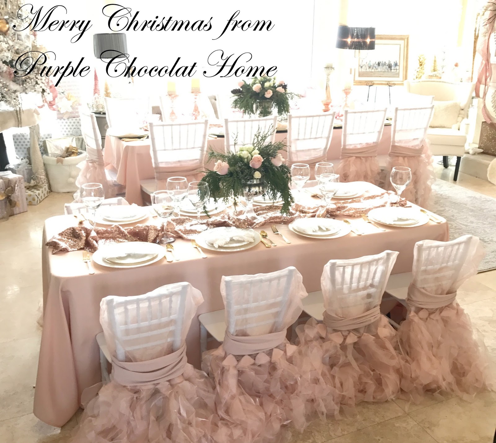 Blushing Christmas Eve Table - Purple Chocolat Home