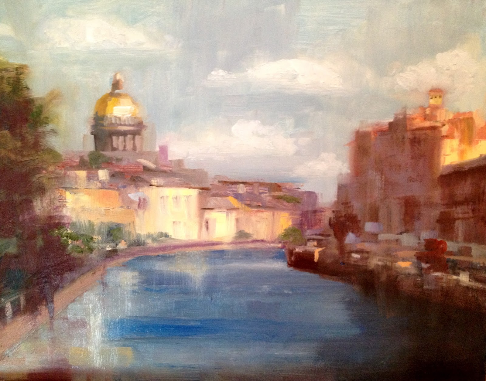 Ann Feldman: Morning, Neva River, 10x8"