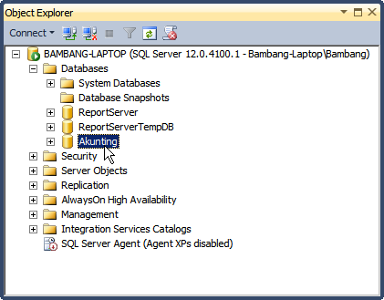 Membuat Database Baru di SQL Server Management Studio - Access Terapan