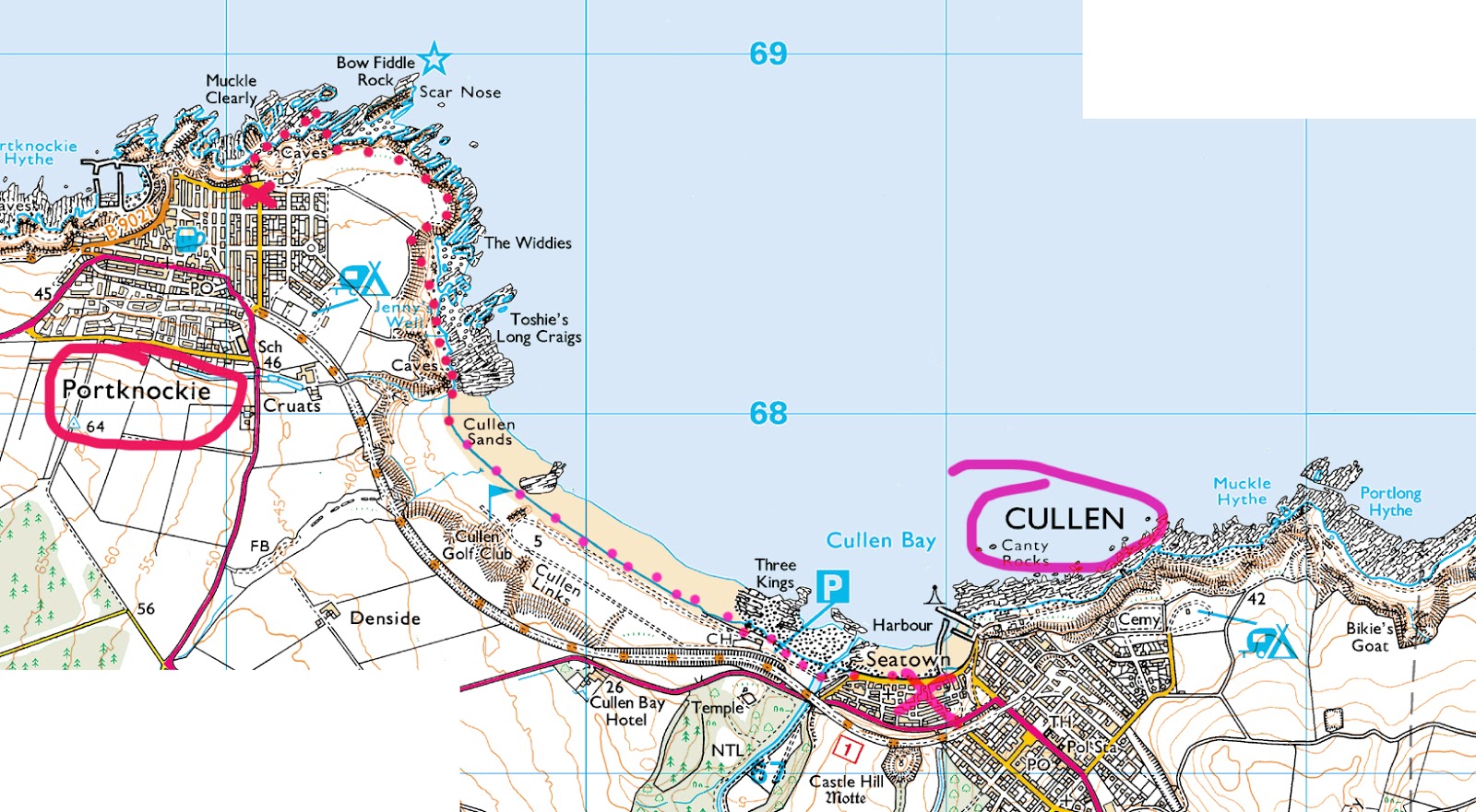 Around Scotland: PORTKNOCKIE TO CULLEN & bow fiddle rock