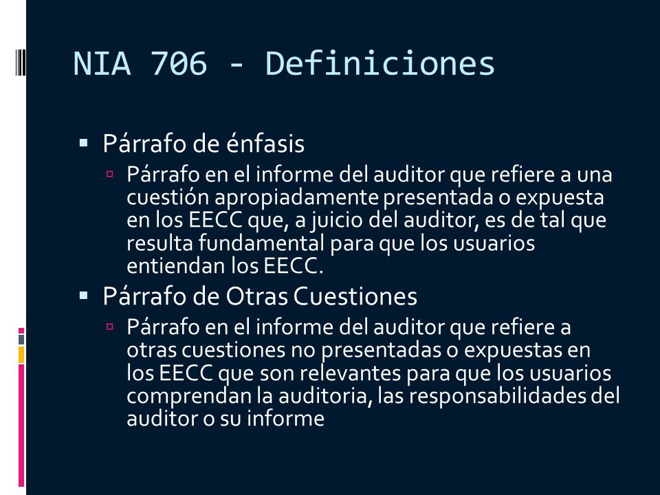 Redacción de Informes: NIA 706