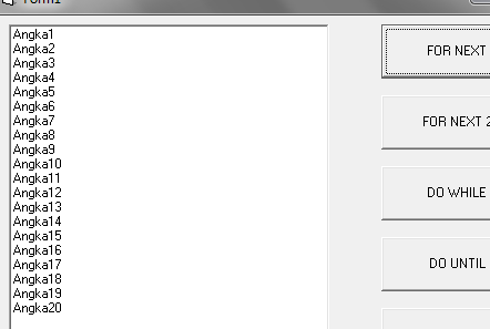 sistem input output: Aplikasi sederhana untuk mengetahui fungsi perulangan pada visual basic