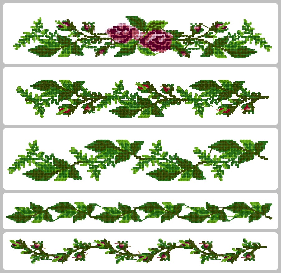 Modele flori isi frunze in punct cruce -set531mai18