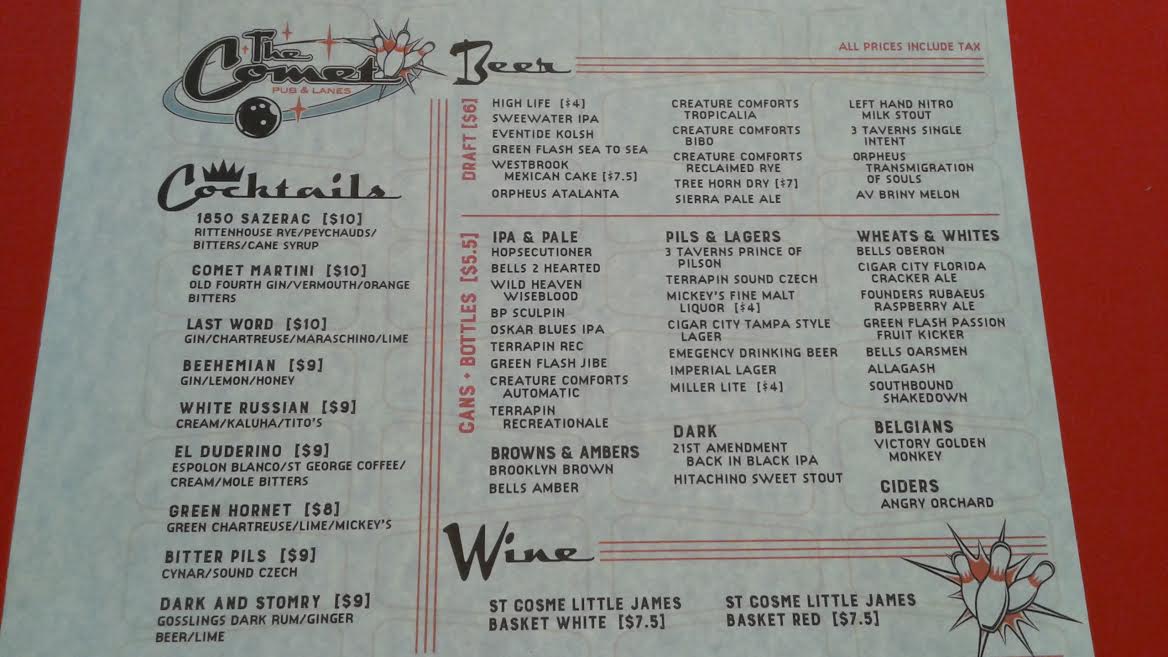 FRIED CHICKEN LIPS: The Comet Pub & Lanes - First Look