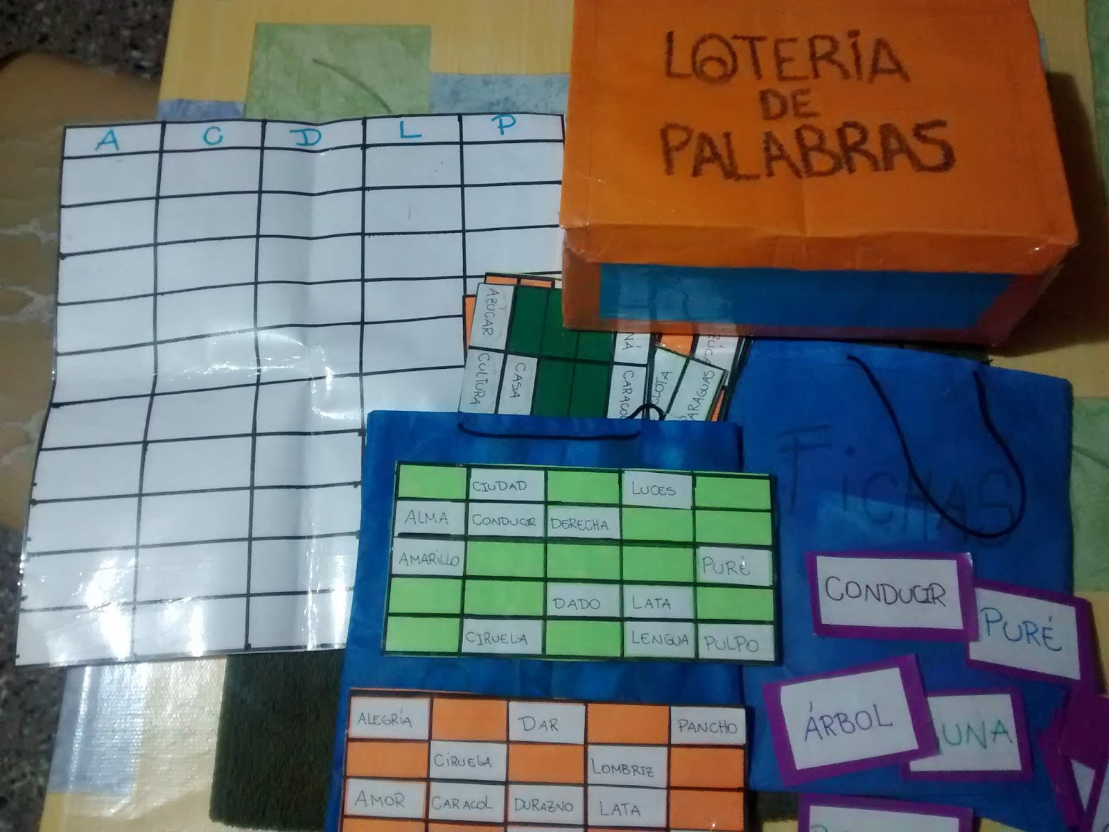 El juego como herramienta didáctica: JUEGO DE MESA: LOTERÍA DE PALABRAS
