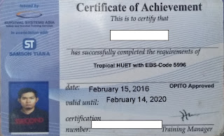 Mengikuti Training T-BOSIET/ BOSIET dan HUET - Blog.Teknisi