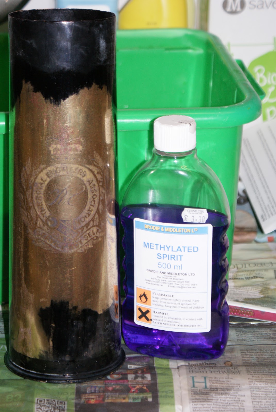 Trench Art: Turning Swords into Ploughshares: How to etch a brass shell ...