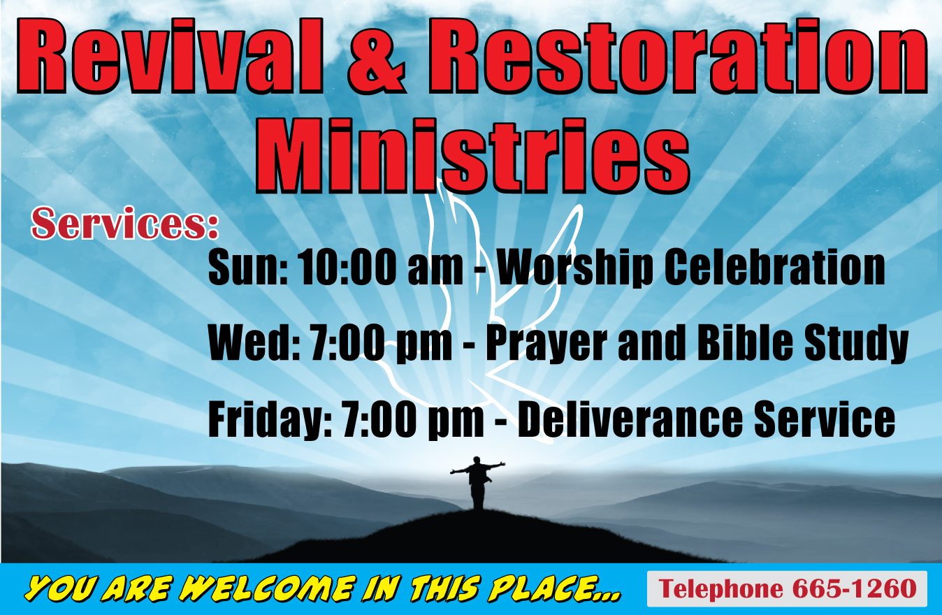 Kerwin Kissoon-Teemul: Revival Ministries Church Sign board