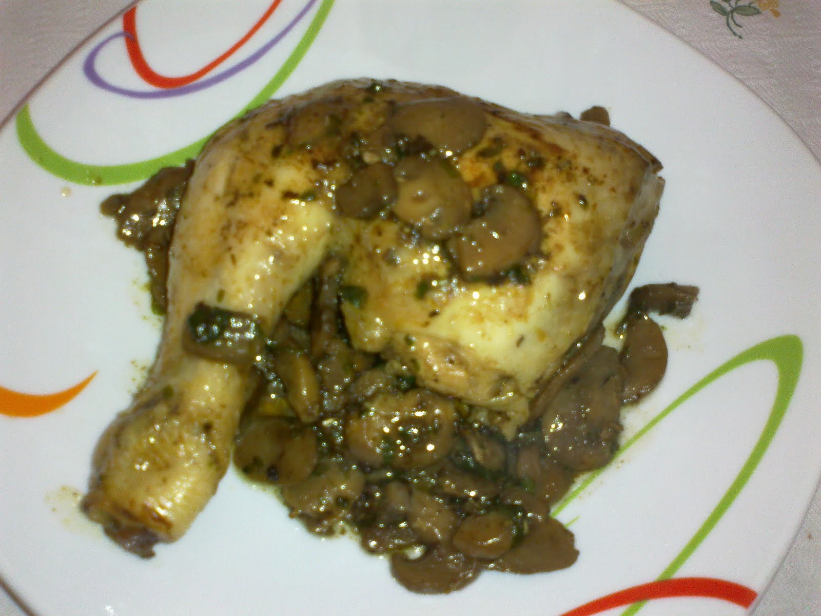 La cucina di Vè...: Cosce di pollo con funghi champignon