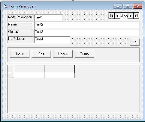 Belajar Visual Basic 6.0: Membuat Form Pelanggan VB 6.0