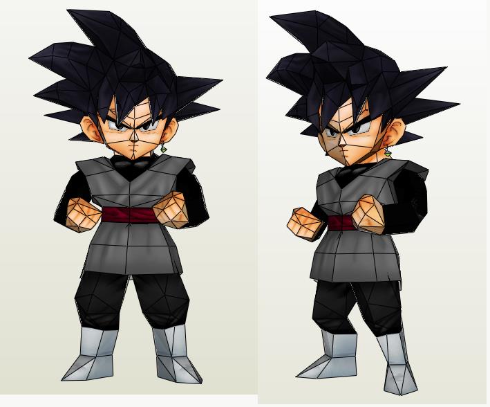 Papermau Dragon Ball Z Black Goku Paper Model In Chibi Style By Avshalom Gil Via Life