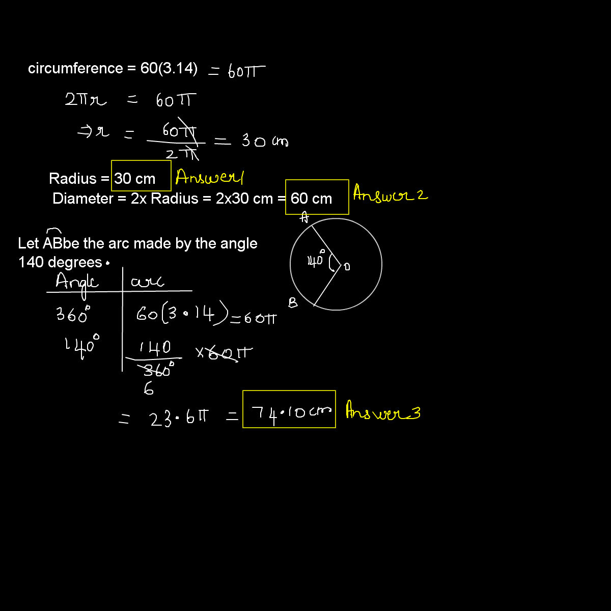 24x7 Assignment Help Blog: Radius,Diameter and arc length of a circle