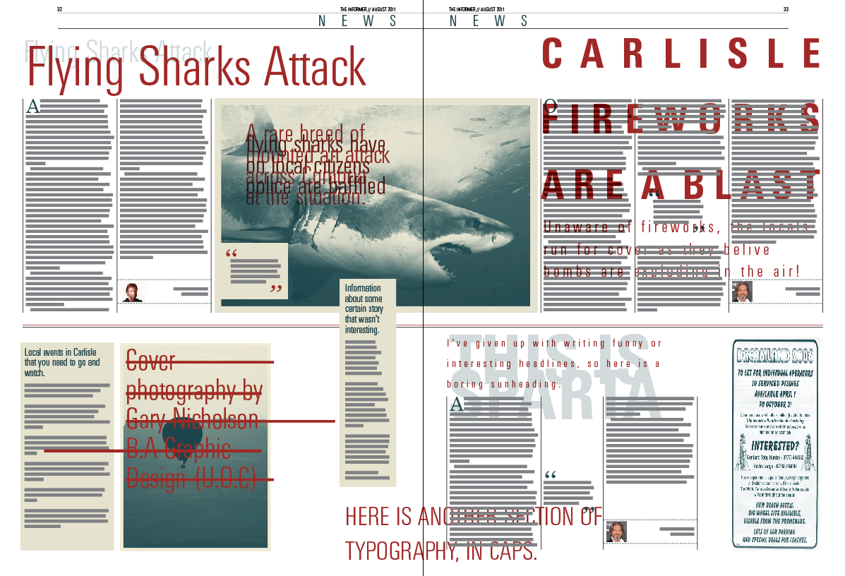 MunchyPotato: Experimental Newspaper Spreads