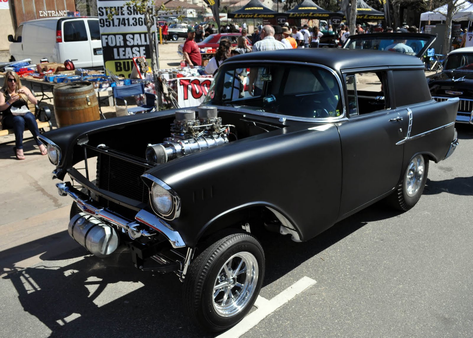 Just A Car Guy: Shorty 57 Bel Air wagon dragster, with a gasser nose up ...