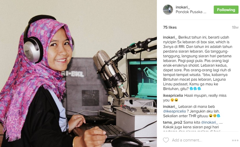 Tahun ke-4 Menjadi Penyiar Radio - Intan Novriza Kamala Sari