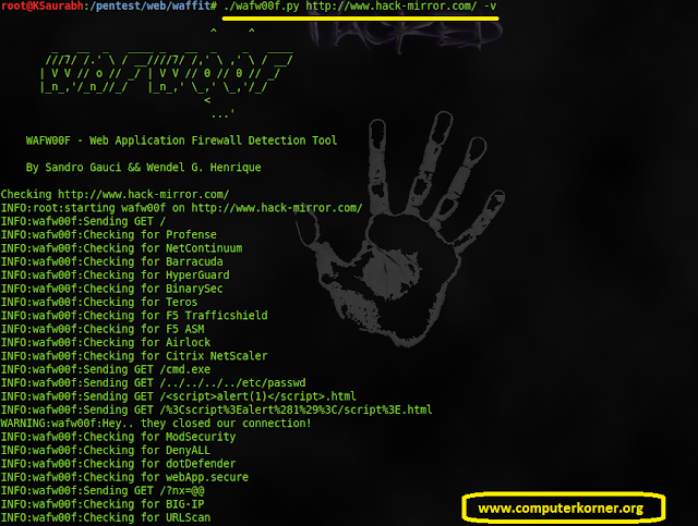Waffit Wafwoof Web Application Firewall Detection Tool Backtrack