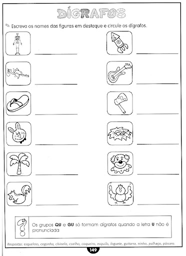 EDUCADORA LINA: DÍGRAFOS EXERCÍCIOS ATIVIDADES 3° 4° 5° ANOS PARA ...