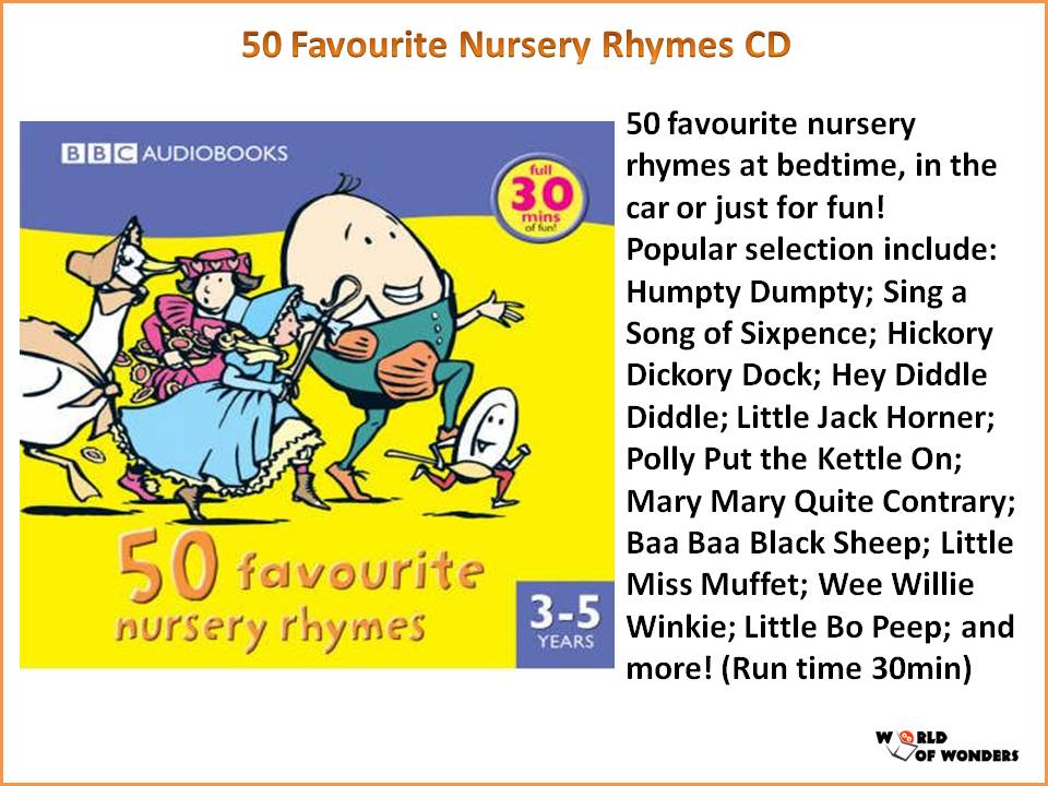 World Of Wonders Nursery Rhymes CDs 7 Titles World Of Wonders Nursery Rhymes CDs 7 Titles
