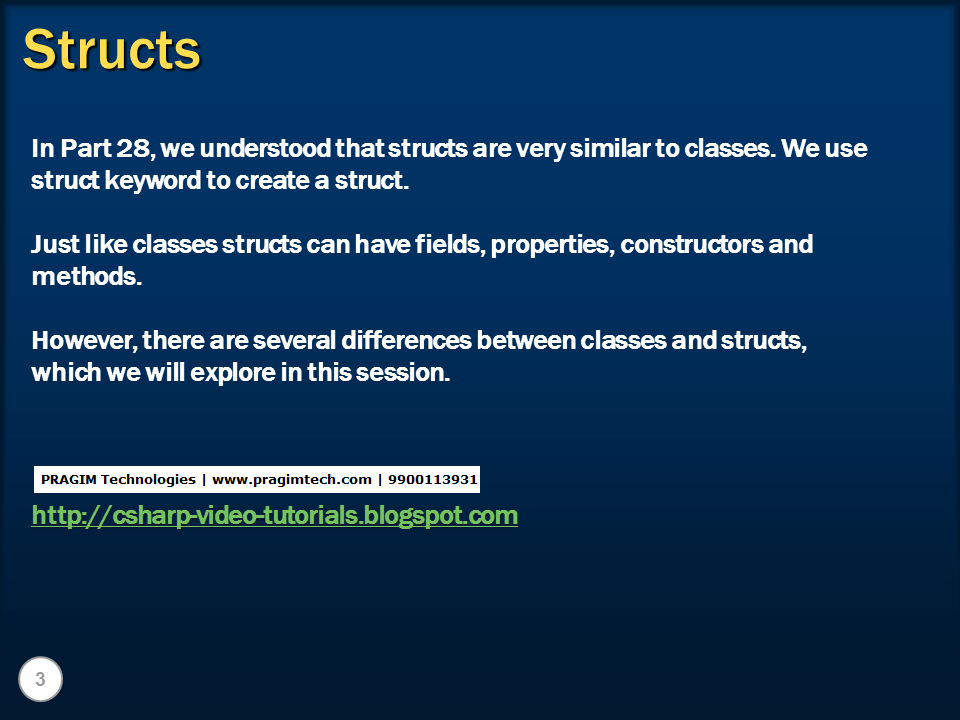 Sql Server And C Video Tutorial Part 29 Difference Between Classes And Structs