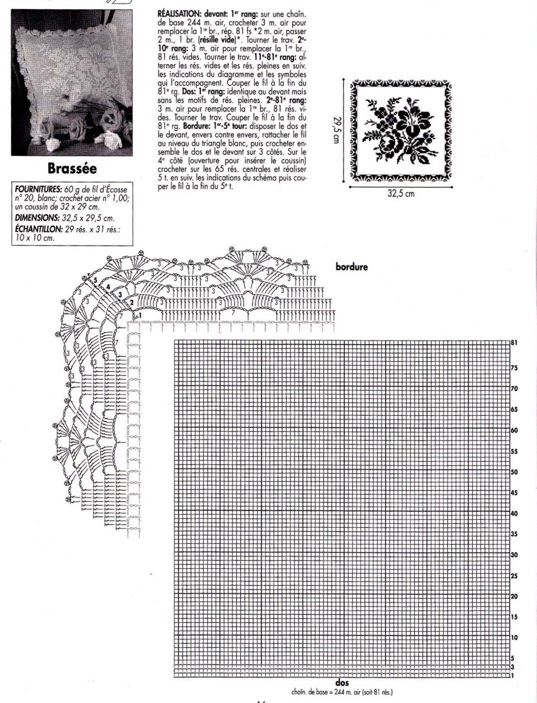 Ergahandmade: Crochet filet Pillow + Diagrams