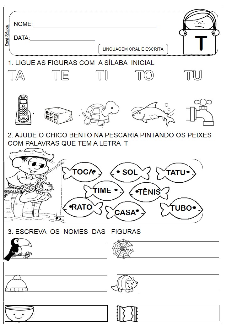 Atividades letra T | Educação infantil