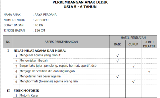 Download Aplikasi Raport PAUD - TK Umur 5 - 6 Tahun - PAUD Baitul Fiqri ...