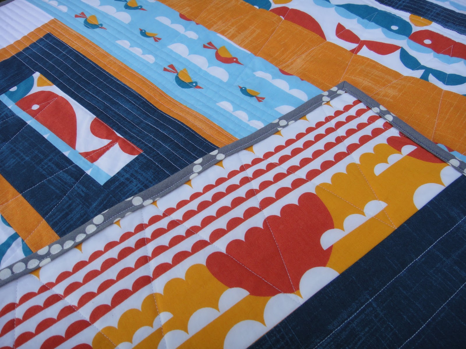 A Blue Sky Kind of Life: Marine Quilt finished!