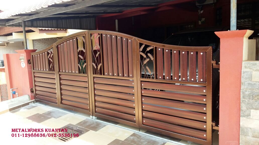 PINTU PAGAR ALUMINIUM + WROUGHT IRON